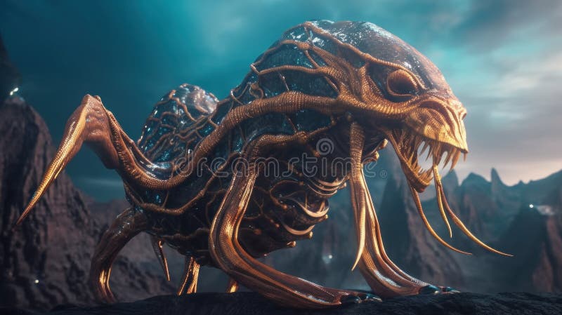 A Creature that is Standing on a Rock. Generative AI Image. Stock ...