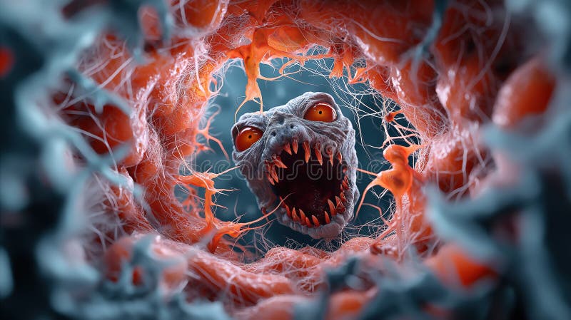 Creatures Lurking in a Microscopic World of Terrifying Detail Stock ...