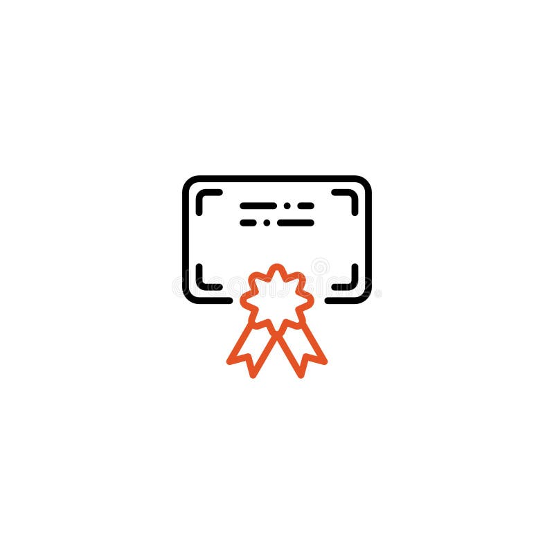 Credential Certificate Outline Icon, Logo, and Illustration Stock ...