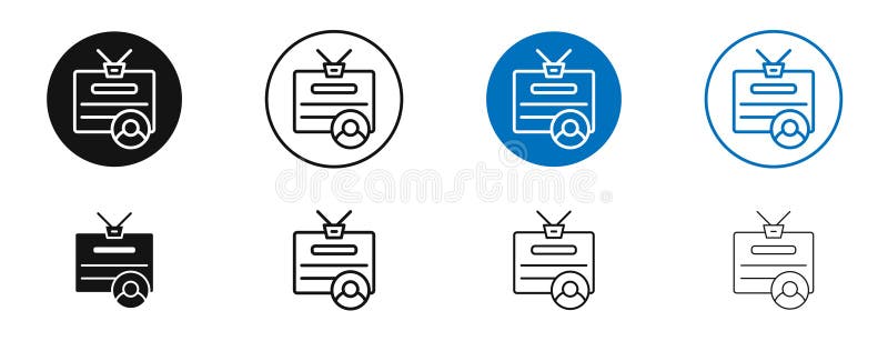 Credential Thin Line Vector Icon Set Stock Vector - Illustration of ...