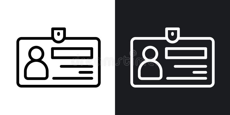 Credential Thin Line Vector Icon Set Stock Vector - Illustration of ...
