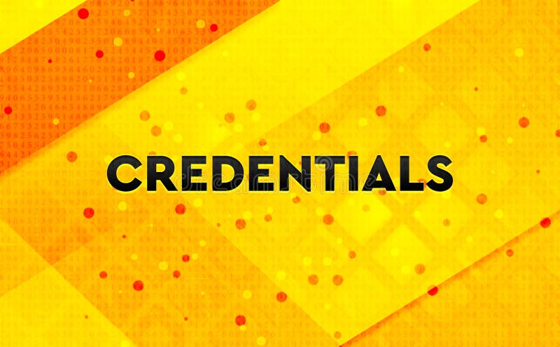 Credentials Abstract Digital Banner Yellow Background Stock ...