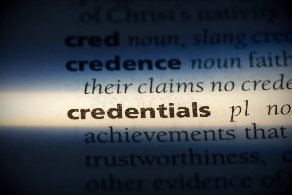 Credentials stock image. Image of language, word, reference - 161577365