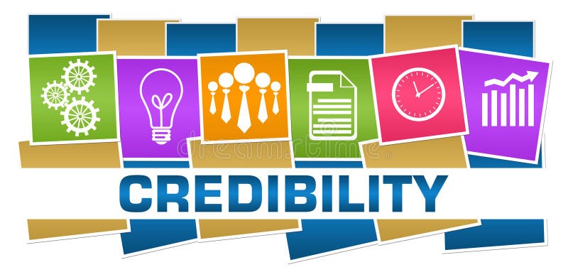 Credibility Business Symbols Colorful Horizontal Boxes Stock ...