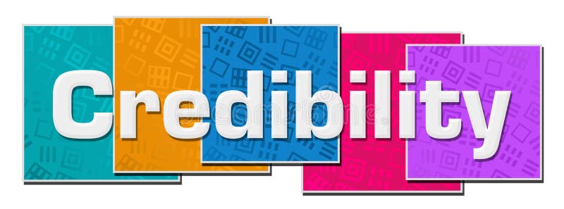 Credibility Business Symbols Colorful Horizontal Boxes Stock ...