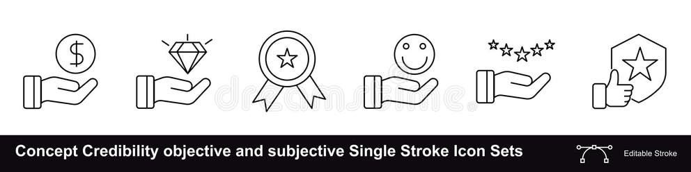 Credibility Objective and Subjective Believability Concept Stock Vector ...