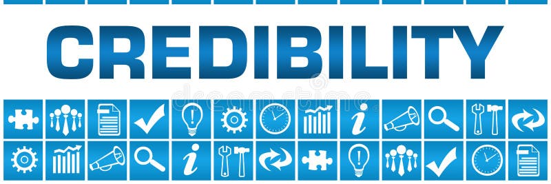 Credibility Blue Box Grid Business Symbols Stock Illustration ...