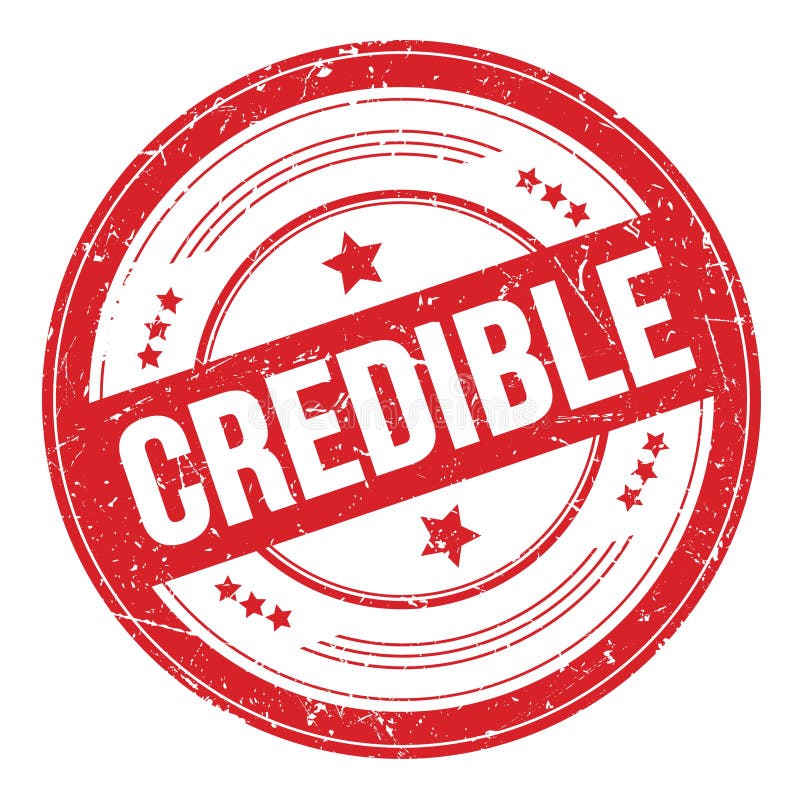 CREDIBLE Text on Red Round Grungy Stamp Stock Illustration ...