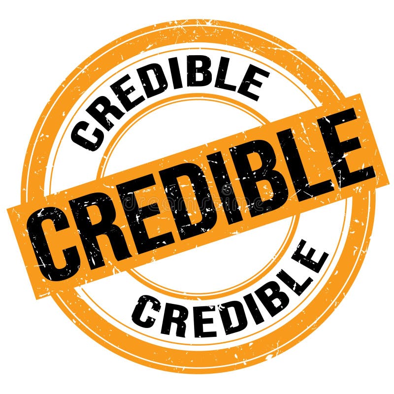 CREDIBLE Text Written on Orange-black Round Stamp Sign Stock ...