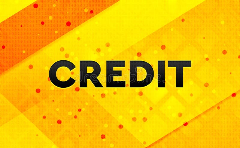 Credit Abstract Digital Banner Yellow Background Stock Illustration ...