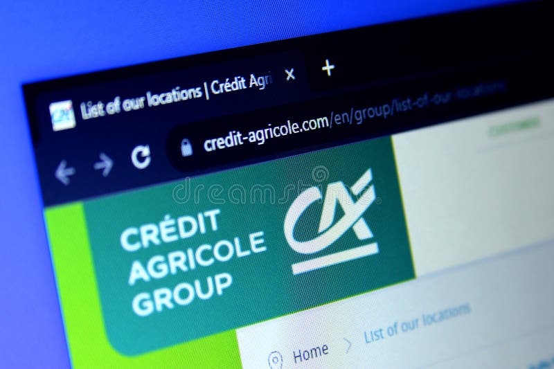 Credit Agricole bank logo editorial stock photo. Image of financial ...