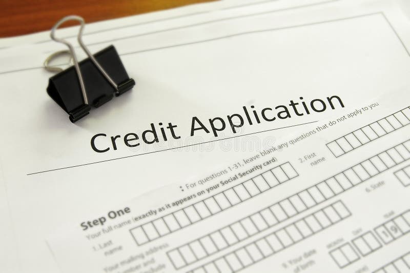 Credit Application Form stock image. Image of contract - 11533539