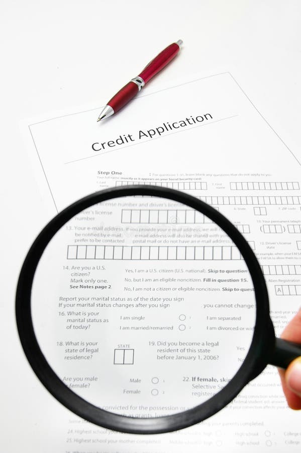 Credit Application Form stock image. Image of contract - 11533539