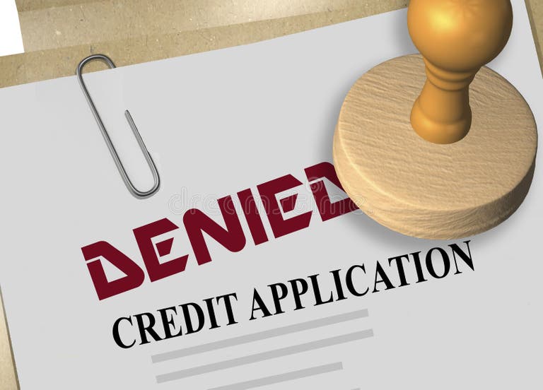 CREDIT APPLICATION DENIED Concept Stock Illustration - Illustration of ...