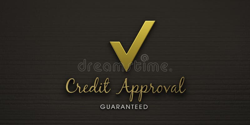 Credit Approval Gold Check Mark. 3D Render Illustration Stock ...