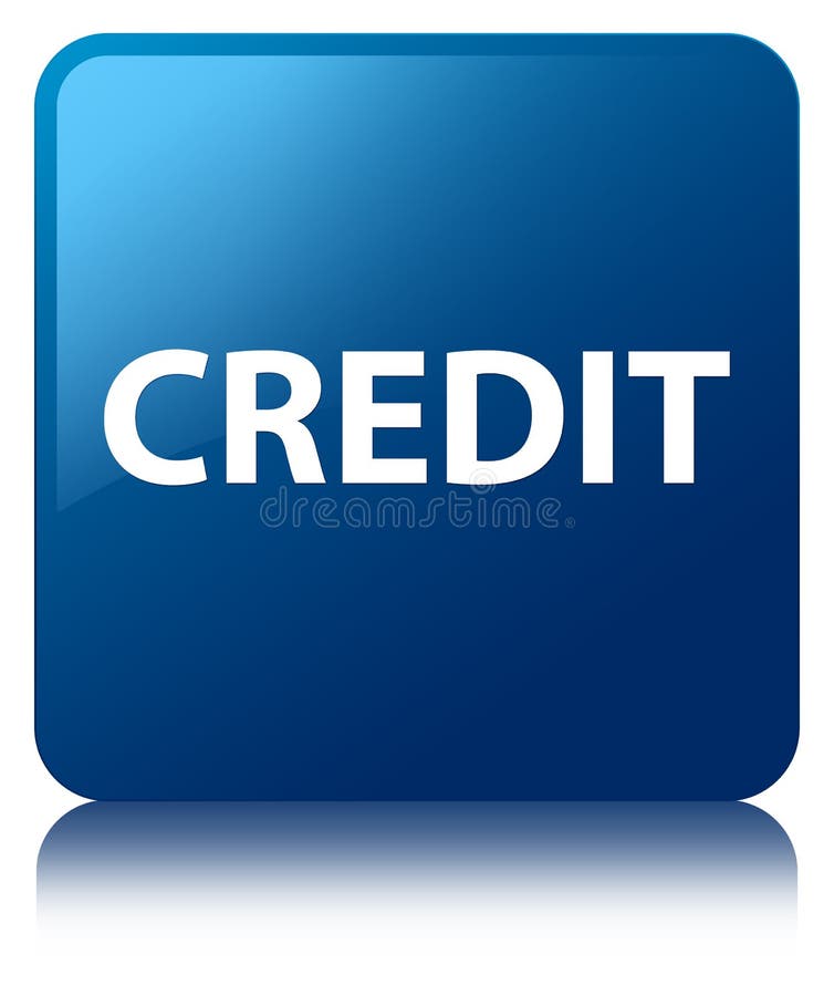 Credit blue square button stock illustration. Illustration of button ...