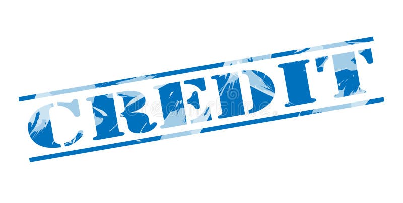 Credit blue stamp stock illustration. Illustration of label - 98294818