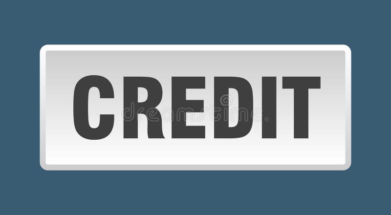 Credit Button. Credit Square Isolated Push Button Stock Vector ...