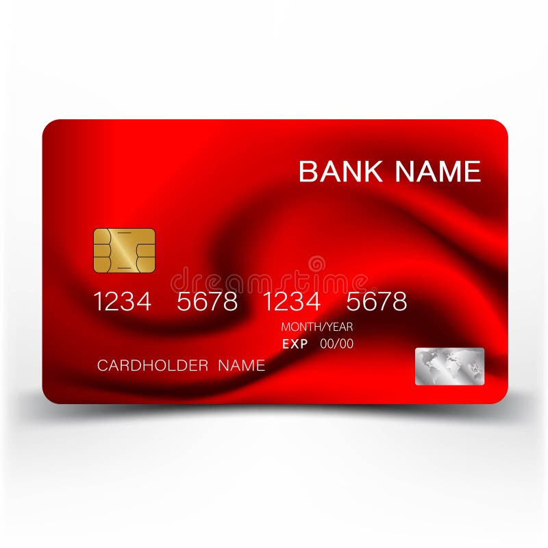 Credit Card Template Design. with Inspiration from the Abstract. Red ...