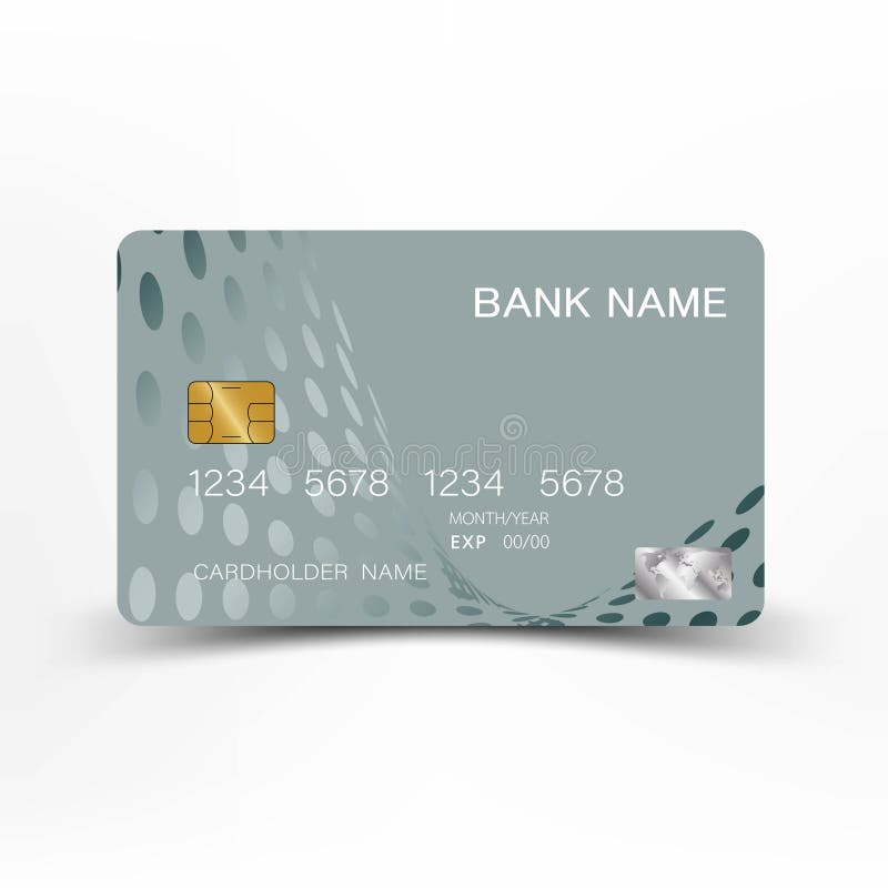 Credit Card Design. Mix Silver with Gray Color Stock Vector ...