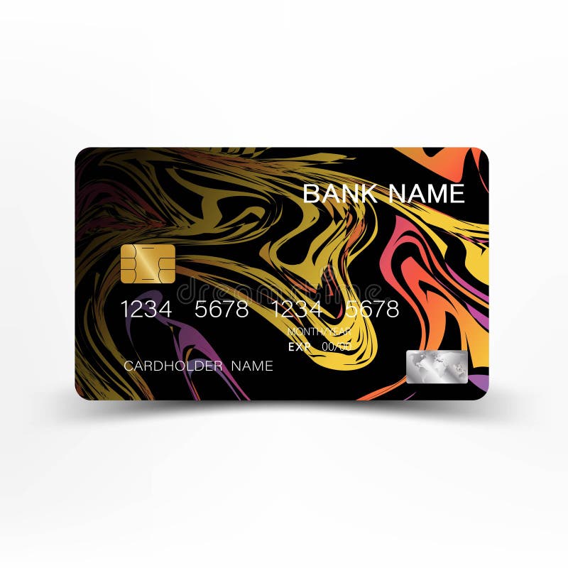 Colorful Credit Card Set Design. Stock Vector - Illustration of ...