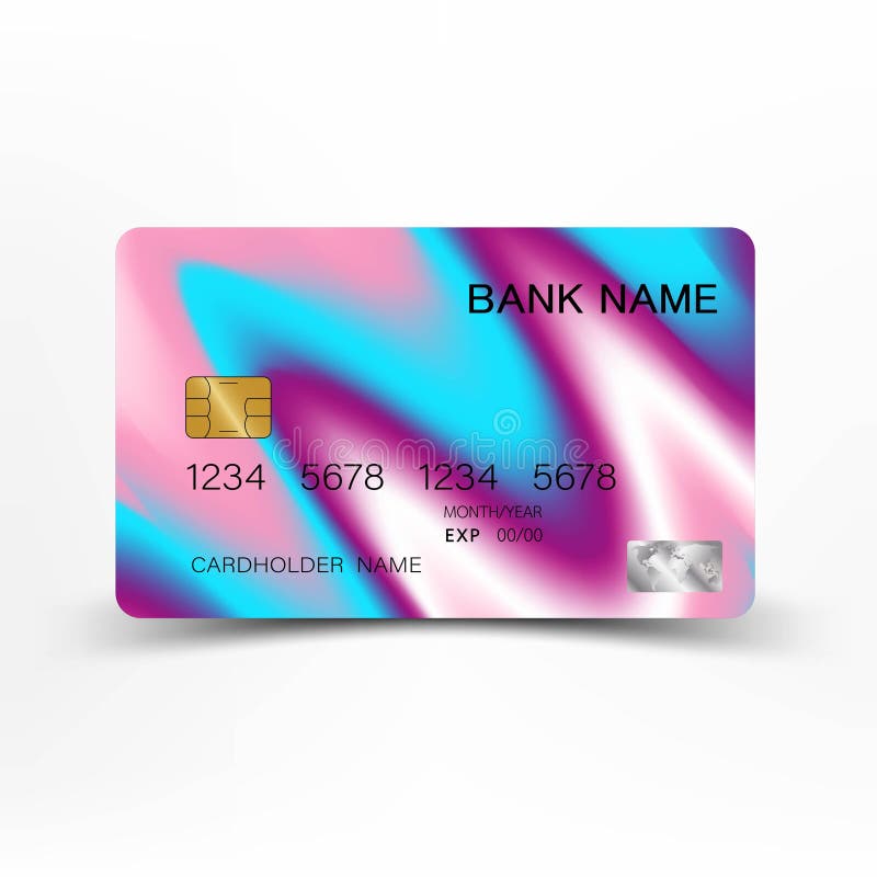 Colorful Credit Card Template Design. with Inspiration from the Line ...