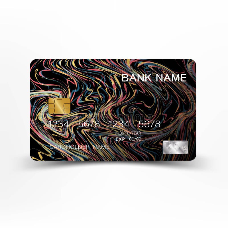 Colorful Credit Card Set Design. Stock Vector - Illustration of ...
