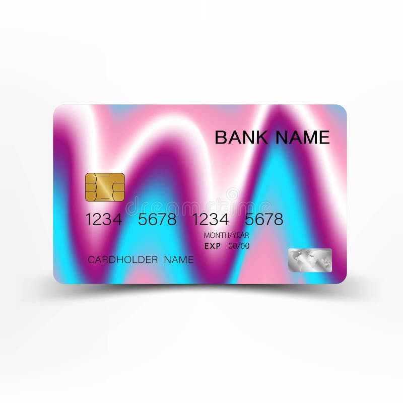 Colorful Credit Card Set Design. Stock Vector - Illustration of ...