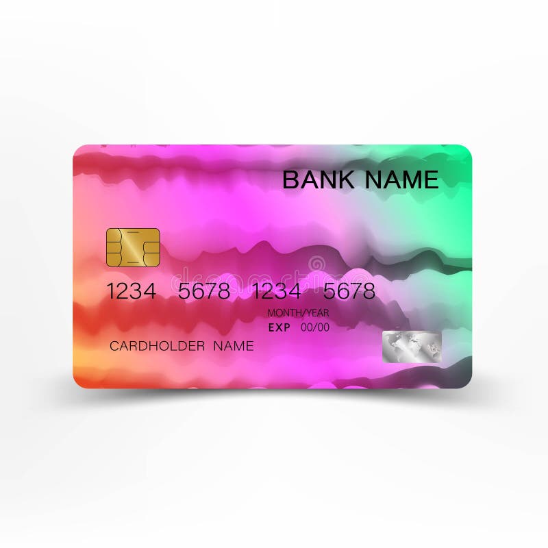 Colorful Credit Card Set Design. Stock Vector - Illustration of ...