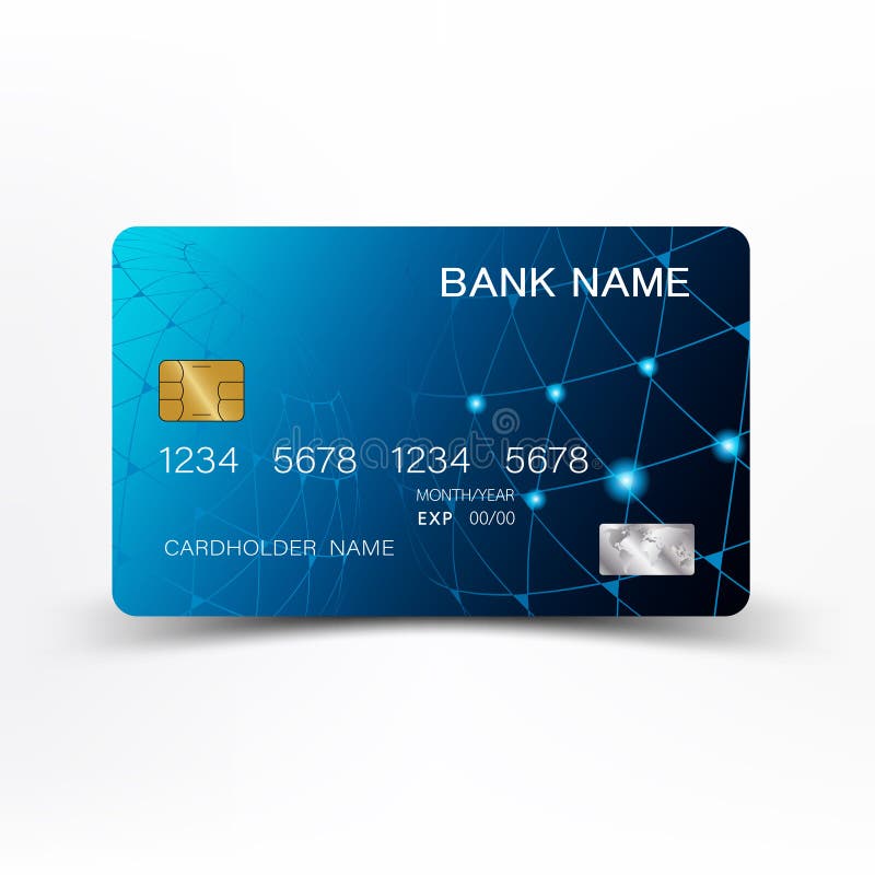 Credit Card Blue on White Background. with Inspiration from the ...