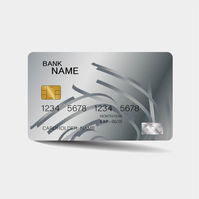 Silver Credit Card Design. and Inspiration from Abstract Stock Vector ...