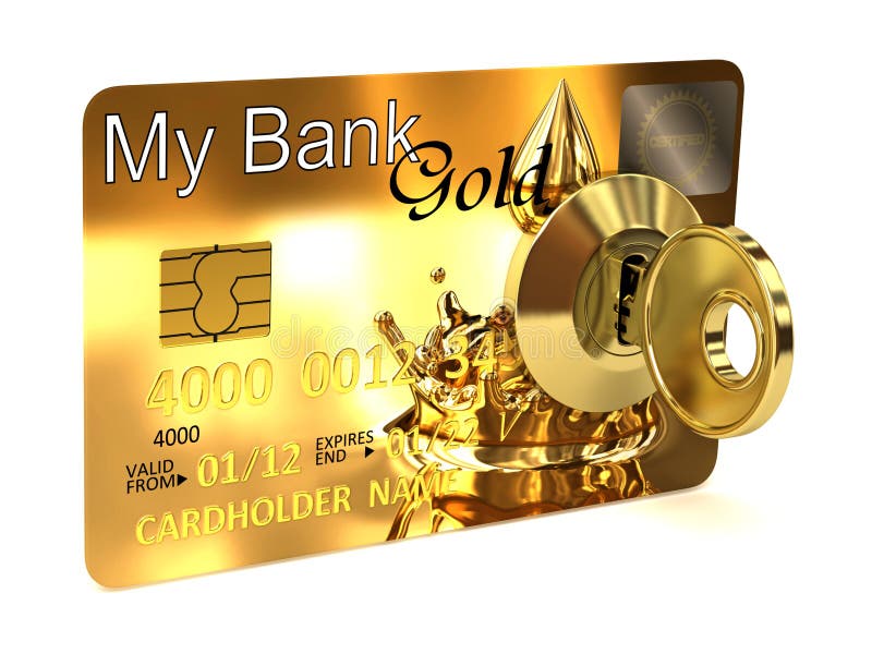 Credit card stock illustration. Illustration of padlock - 21527804
