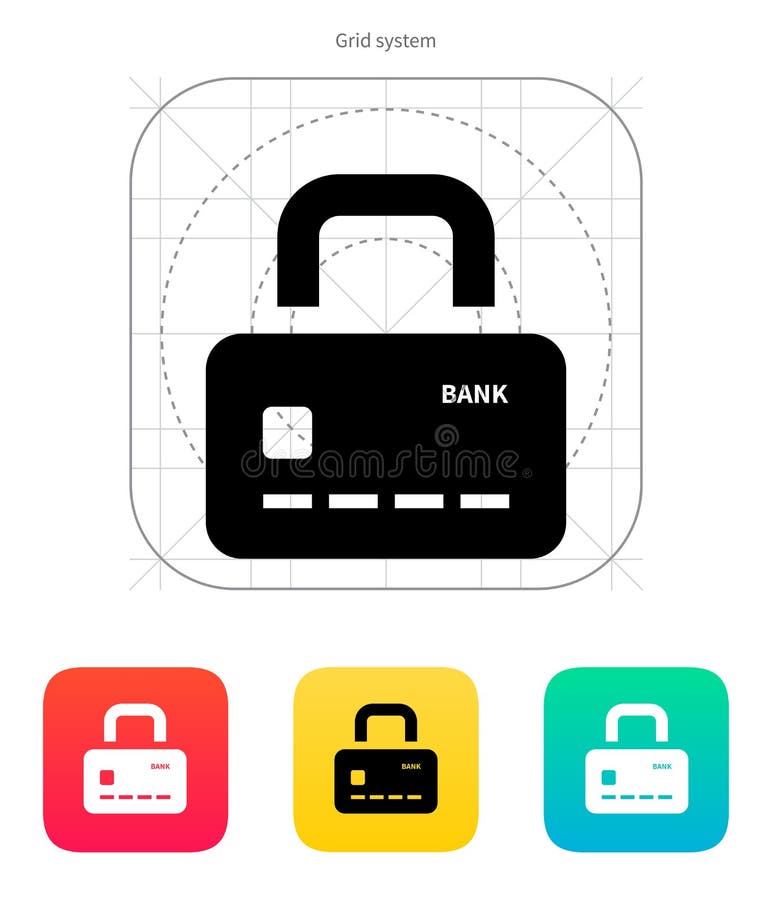 Credit Card Abstract Padlock Icon. Secure Payment Stock Vector ...