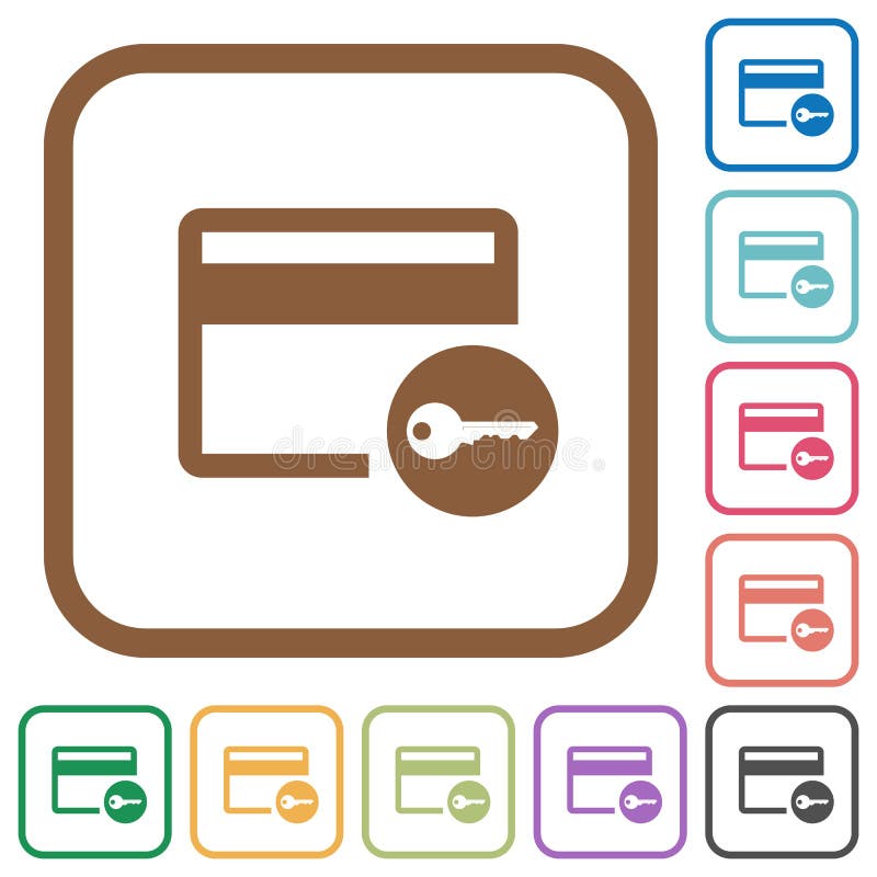 Credit Card Access Simple Icons Stock Vector - Illustration of orange ...