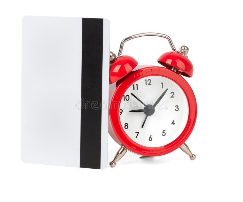 Credit Card With Alarm Clock Stock Photo - Image of alarm, card: 60721056