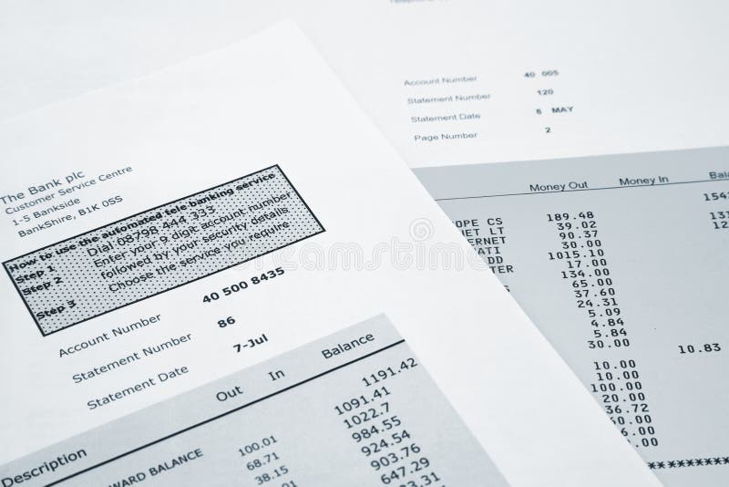 Credit Card Bank Statement stock image. Image of credit - 50674079