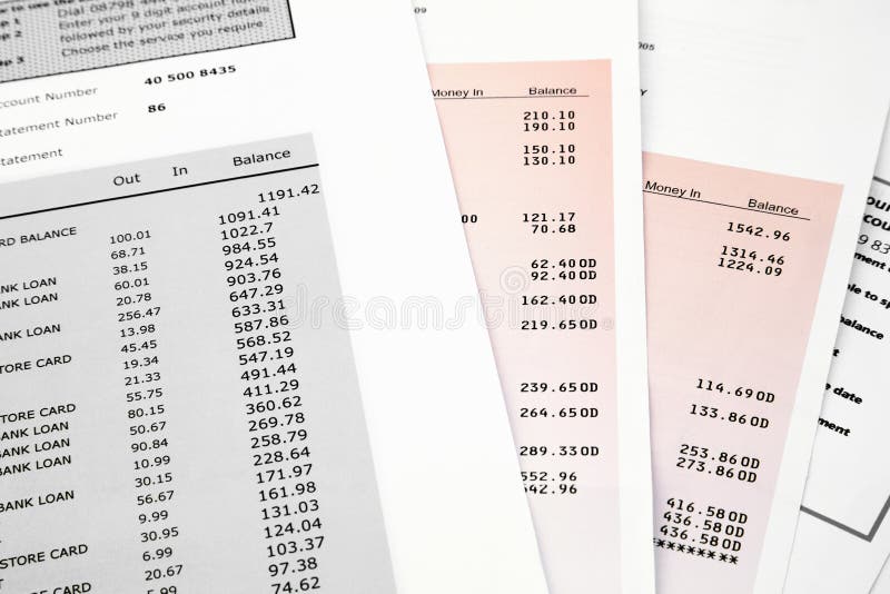 Credit Card Bank Account Statement Template Stock Vector - Illustration ...