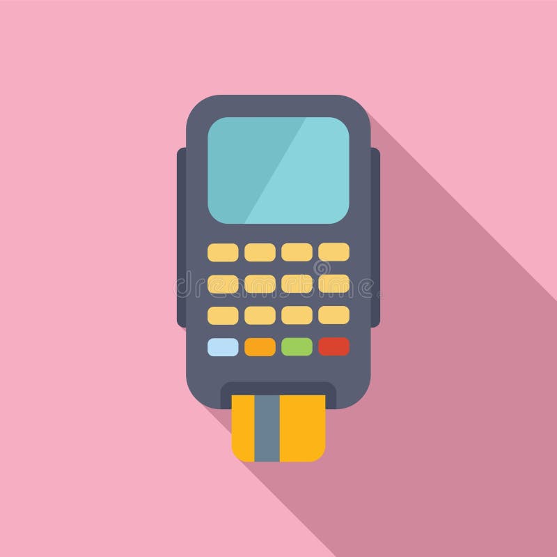 Credit Card Being Inserted in a Payment Terminal Stock Illustration - Illustration of money ...