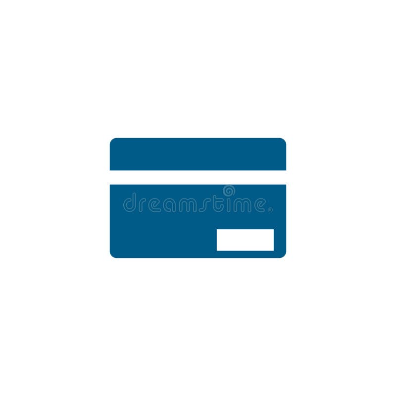 Credit Card Blue Icon on White Background. Blue Flat Style Vector ...