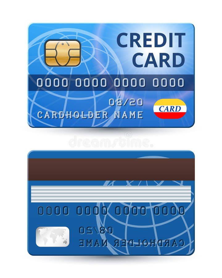 Credit Card from Both Sides, Realistic Vector Stock Vector ...