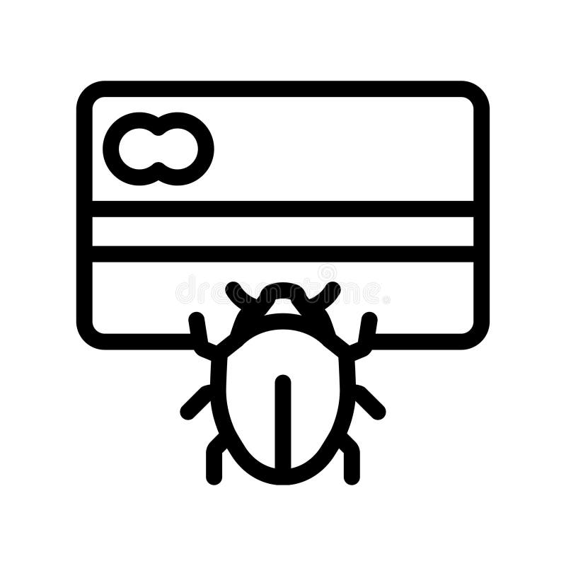 Credit card bug icon stock illustration. Illustration of meticulously ...
