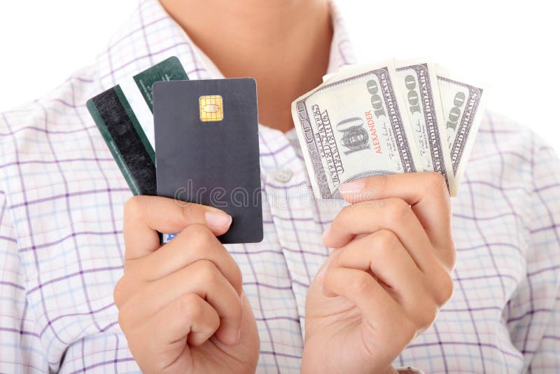 Credit card or cash stock image. Image of bank, gesture - 15800671