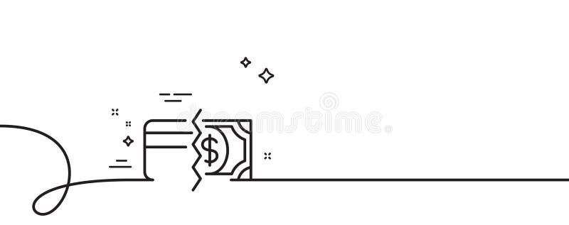Credit Card or Cash Line Icon. Payment Methods Sign. Continuous Line ...