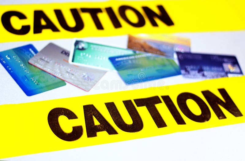 Credit Card Caution stock photo. Image of banking, american - 14472766