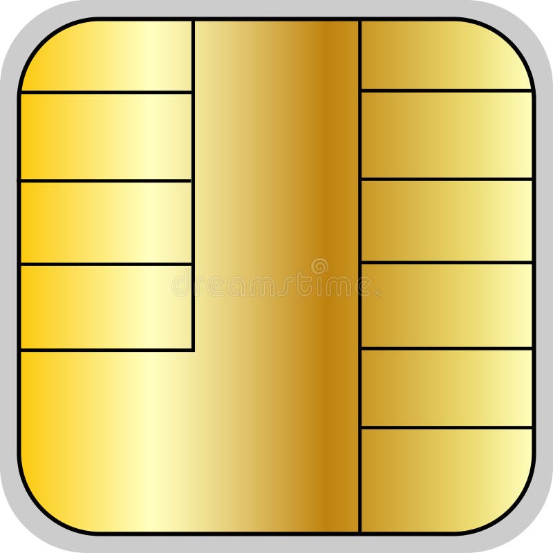 EMV Gold Chip Icon for Bank Plastic Credit or Debit Charge Card. Vector ...