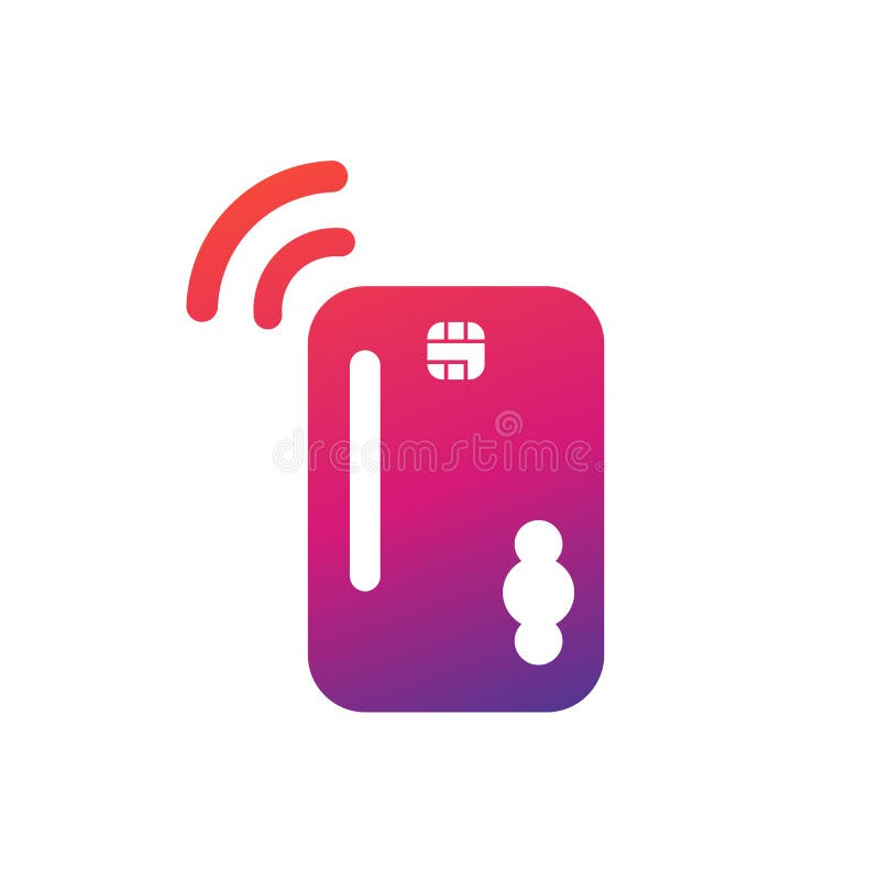 Credit Card with Chip Icon on White Stock Vector - Illustration of ...