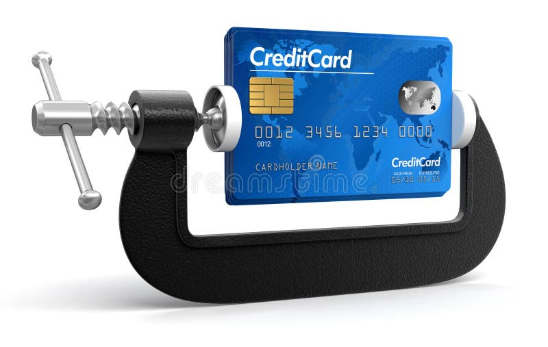 Credit Card in Clamp (clipping Path Included) Stock Illustration ...
