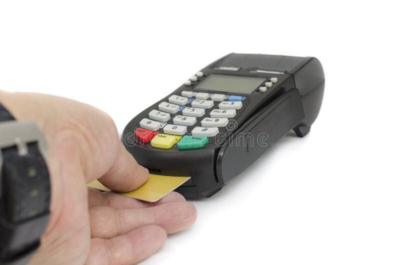 Credit Card Terminal Swipe stock photo. Image of purchase - 4838188