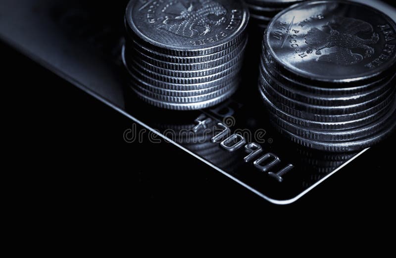 Credit card and coins stock image. Image of euro, master - 10331533
