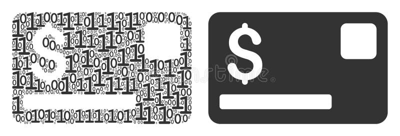 Credit Card Collage of Binary Digits Stock Vector - Illustration of ...
